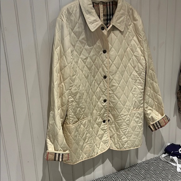 Burberry | Jackets & Coats | Burberry Cream Quilted Jacket | Poshmark